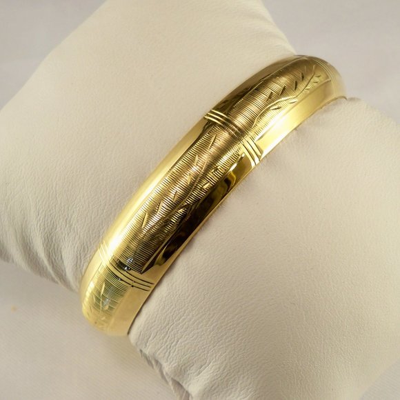 Jewelry | 1k Gold Wheat Art Deco Vintage Bangle Bracelet | Poshmark